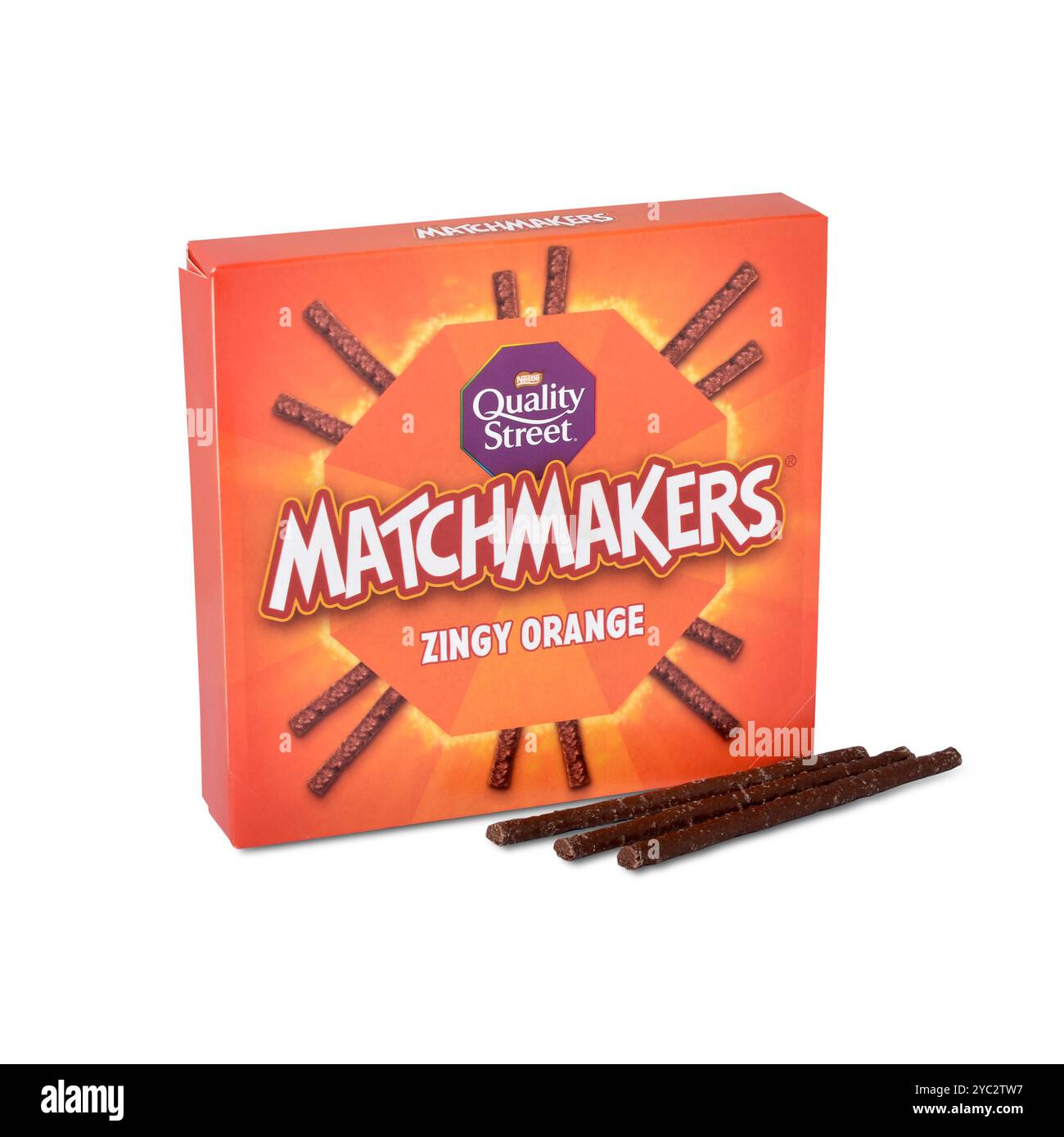 Box of Quality Street Matchmakers Chocolate sticks zingy orange flavour ...