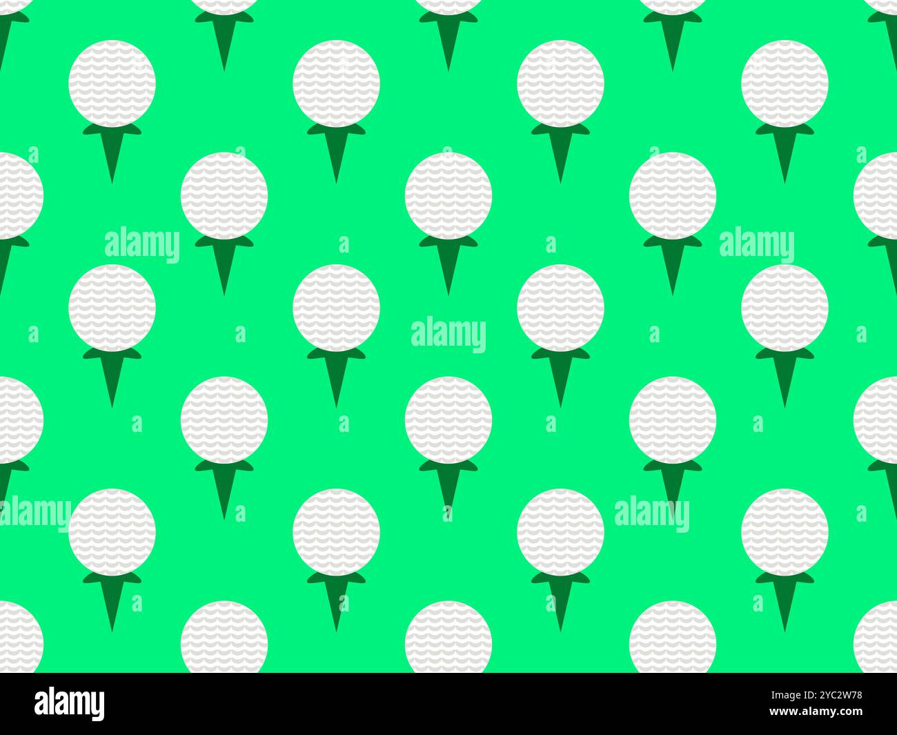 Golf ball seamless pattern. Golf balls on a stand on a green background ...