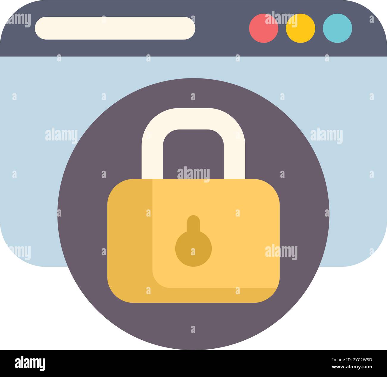Graphic Depiction Of A Secure Internet Browser Window Featuring A Prominent Padlock Icon