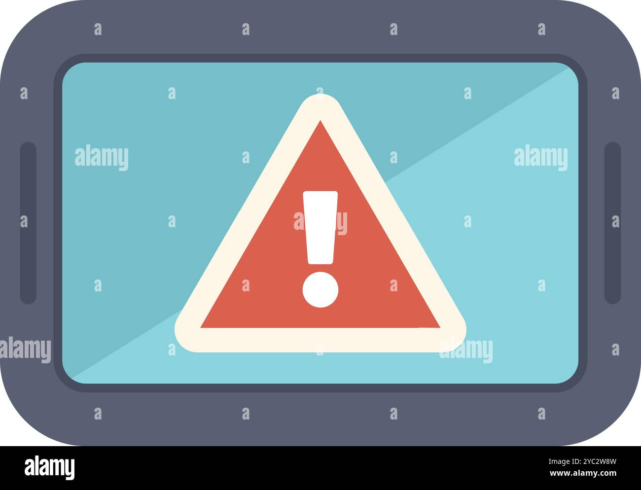 Mobile phone is displaying a warning sign with an exclamation point on ...