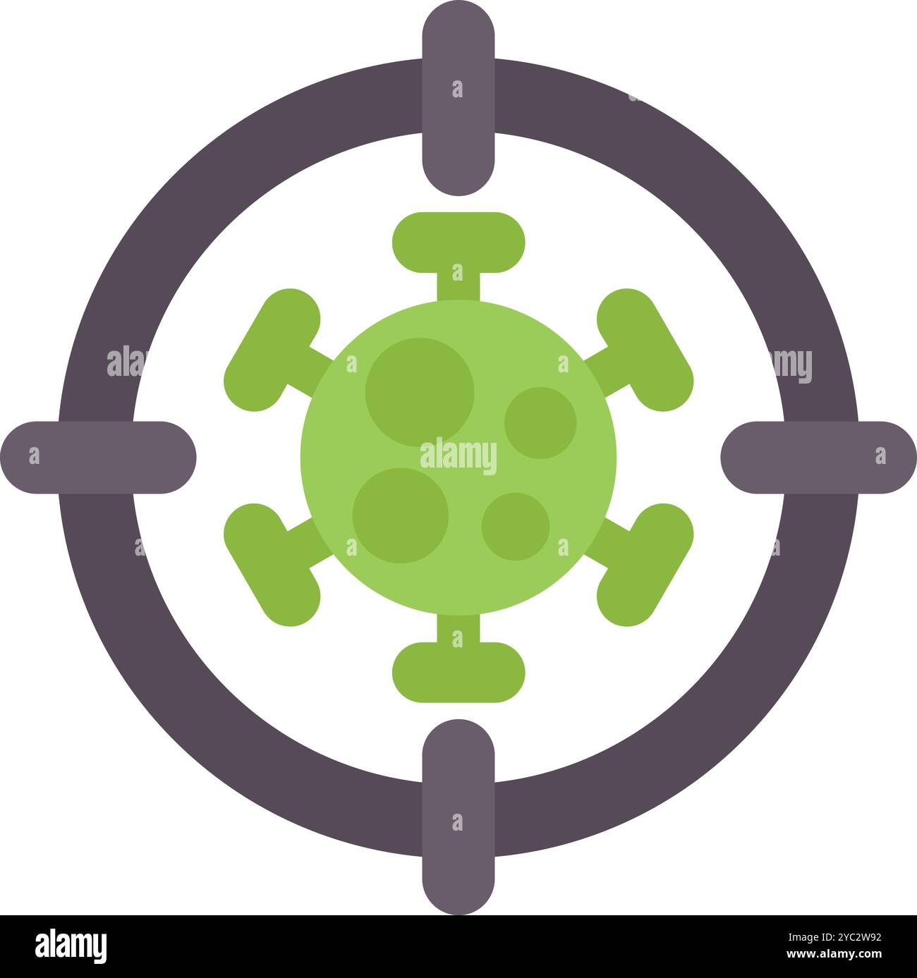Crosshair targeting green virus, representing the fight against ...