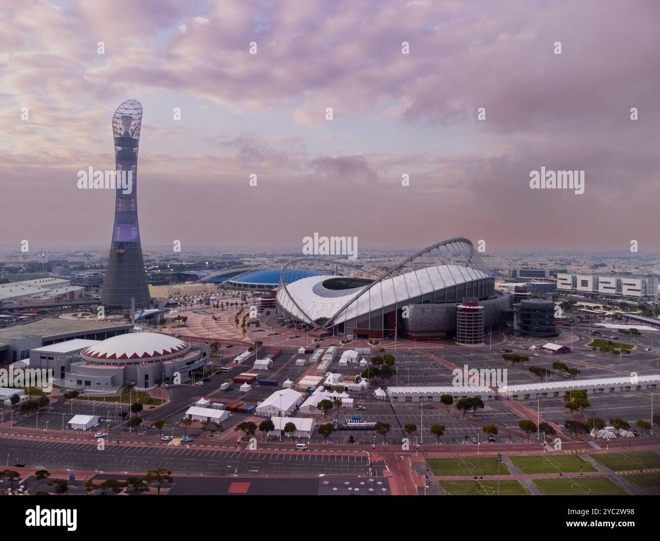 Khalifa International Stadium and 2022 building in Doha, Qatar. Jan 10 ...