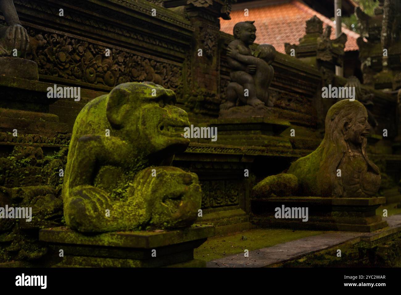 Statue Of An Ancient Deity in the Sacred Monkey Forest, Ubud, Bal ...