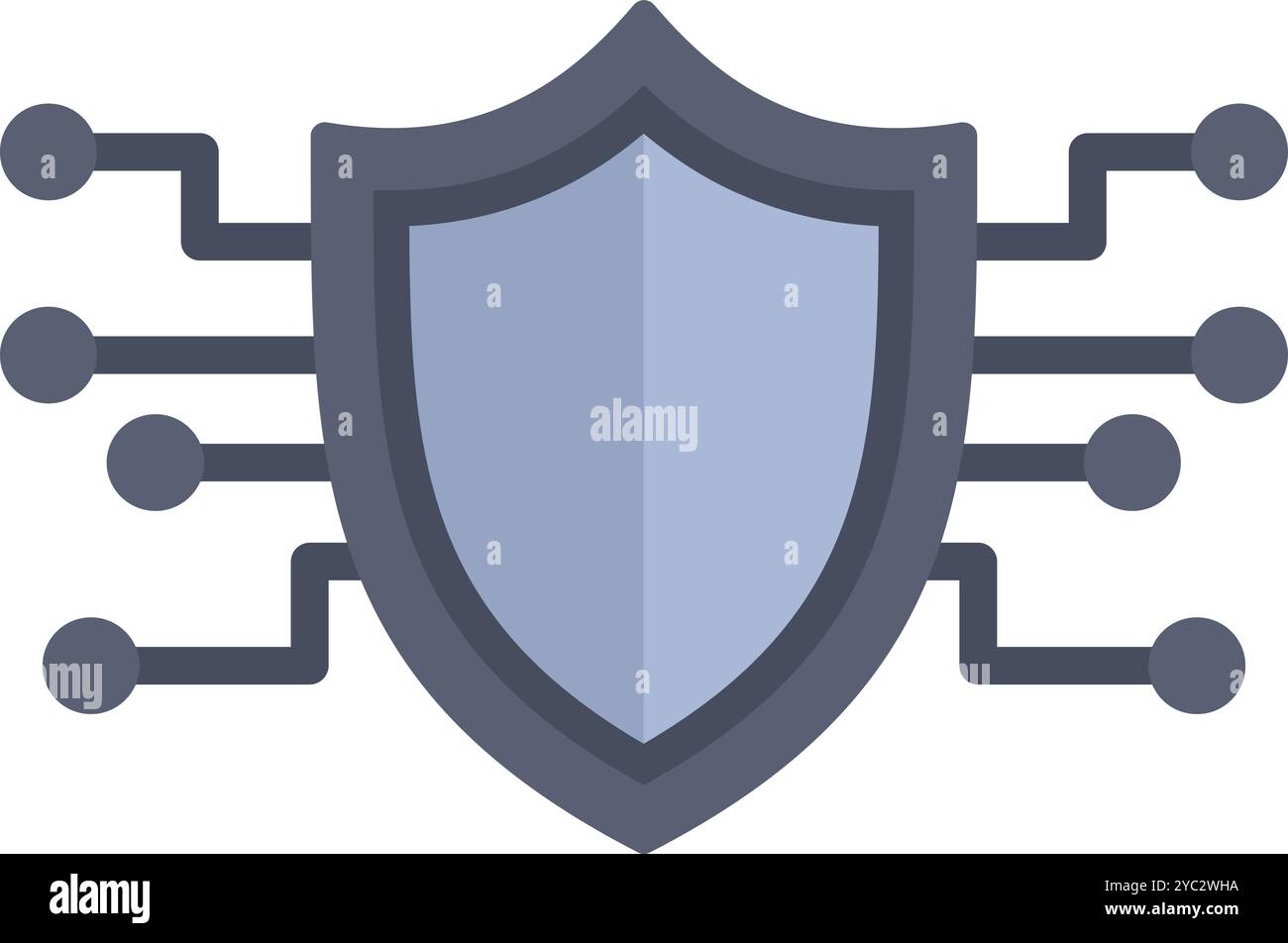 Shield is connecting to network connections, representing cybersecurity ... Shield is connecting to network connections, representing cybersecurity ...