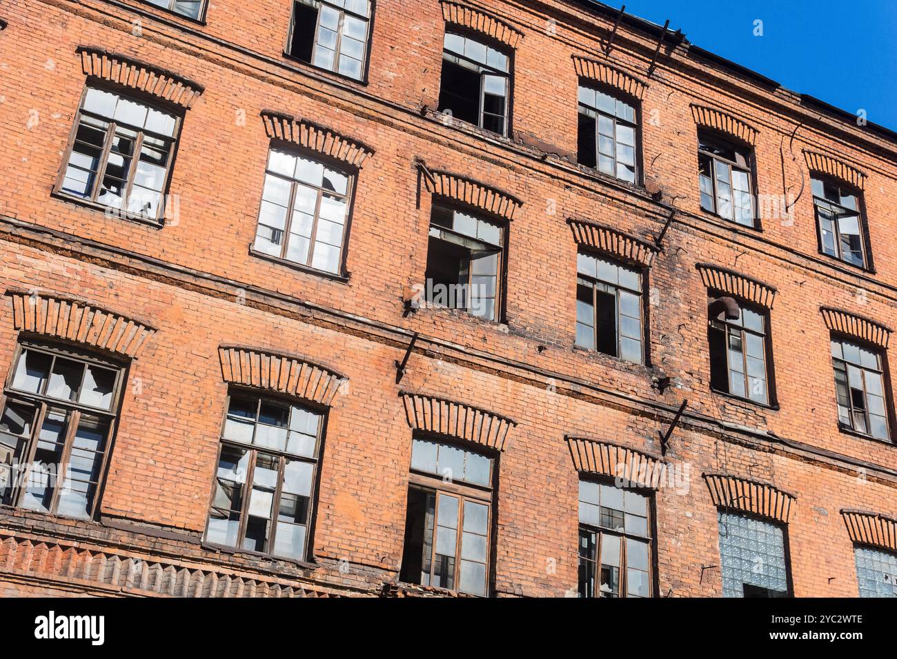 industrial background, wall of abandoned vintage factory building Stock ...