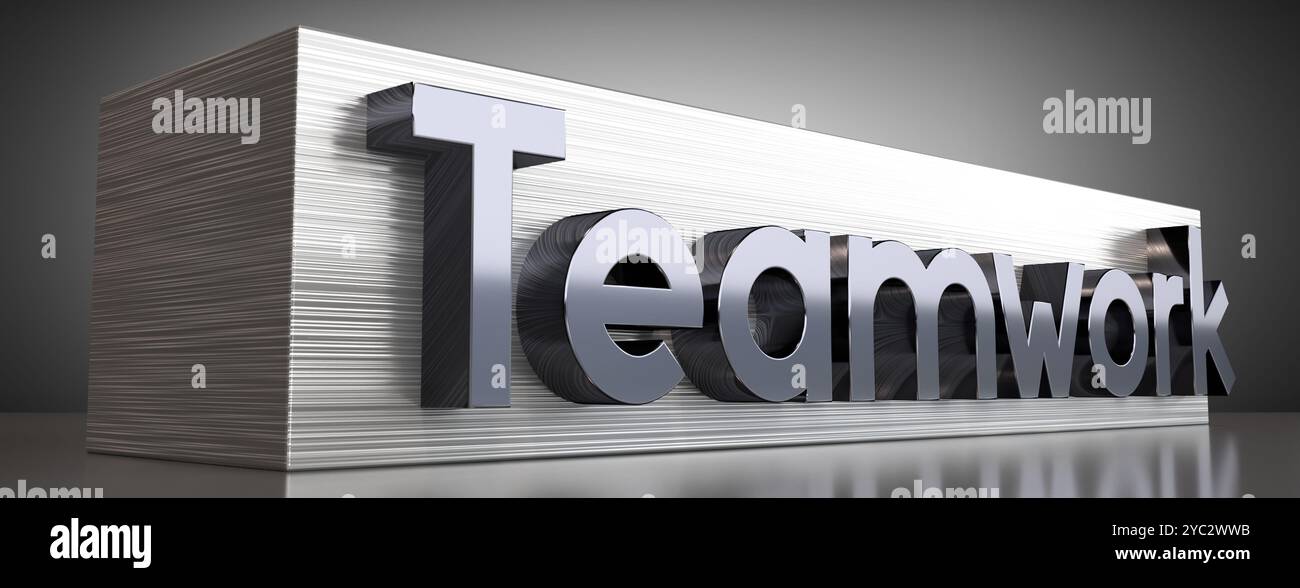 Teamwork - metal typographical concept - 3D illustration Stock Photo ...