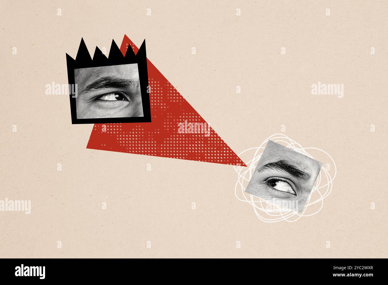 Composite trend artwork 3D image photo collage of monochrome fragment ...