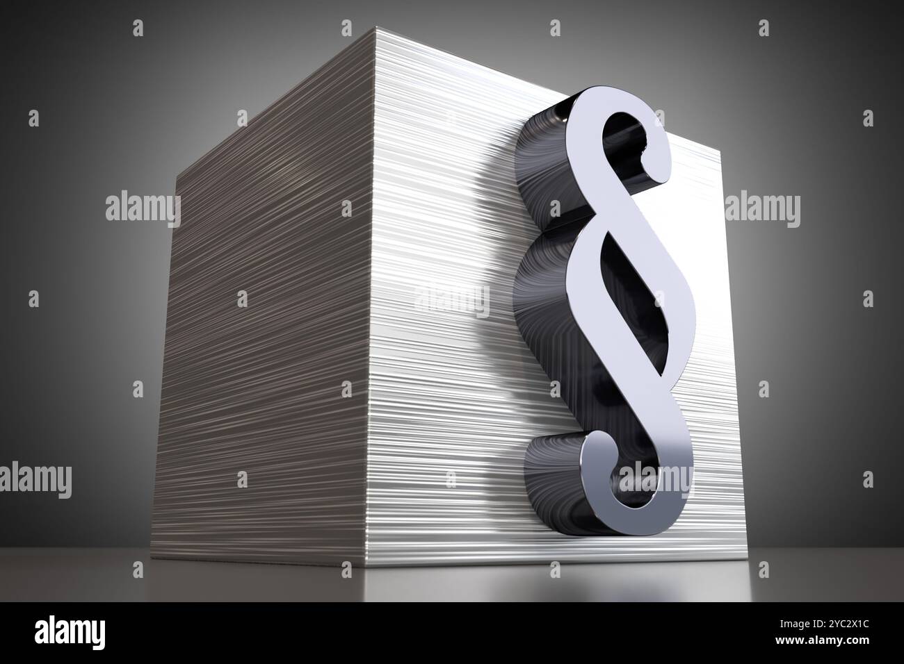 Paragraph sign - metal typographical concept - 3D illustration Stock ...
