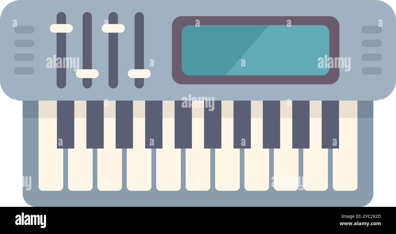 Digital synthesizer is showing musical keyboard interface for composing ...
