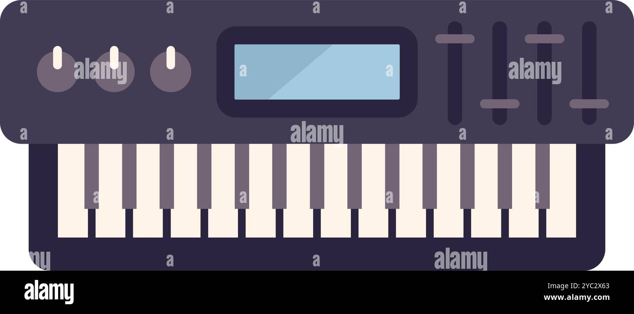 Electronic piano keyboard synthesizer showing musical instrument for ...