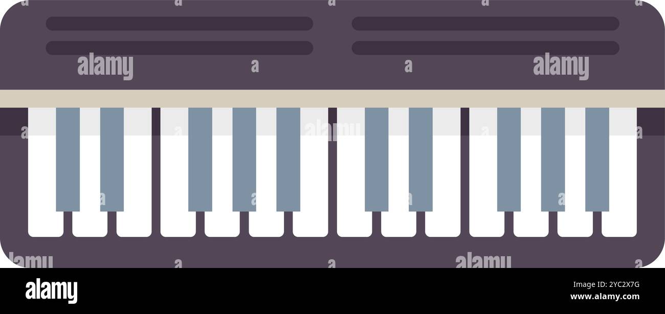 Electronic keyboard synthesizer showing musical keys for playing ...