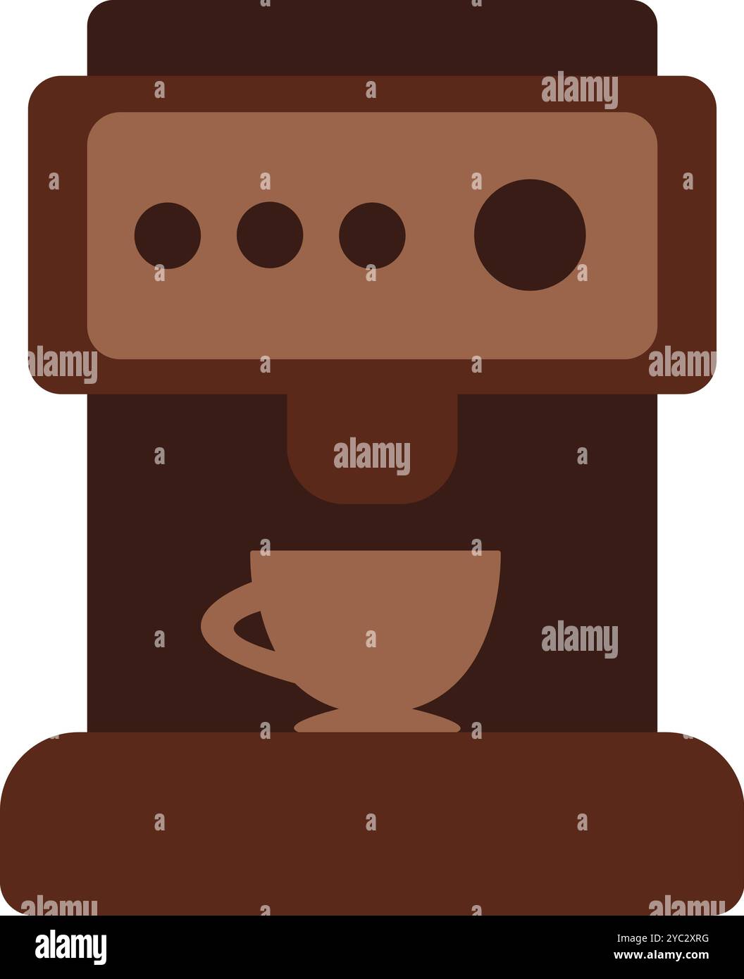 Vector illustration of a coffee machine and a cup in solid cartoon ...