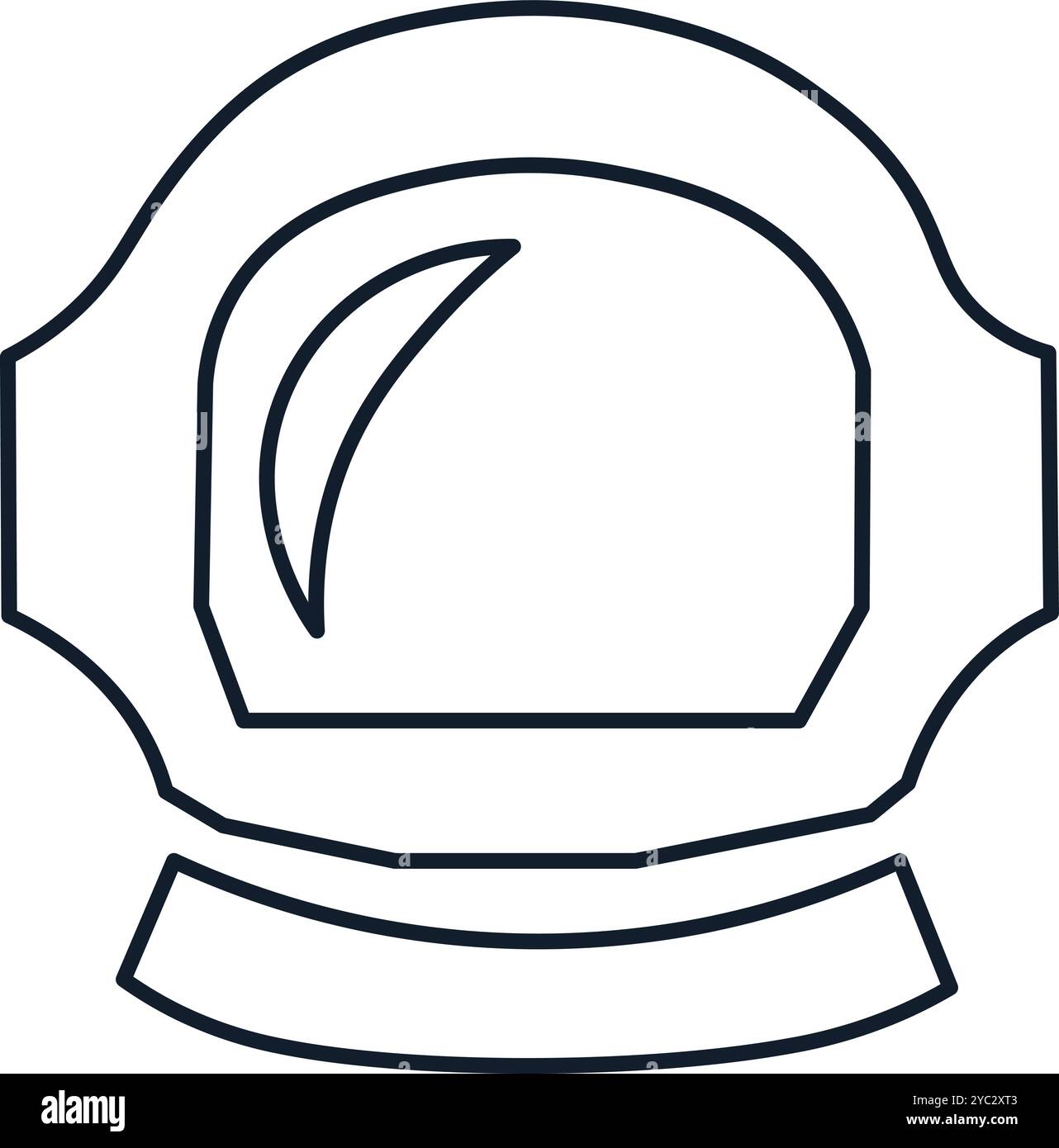 Vector abstract illustration of astronaut helmet in linear style ...