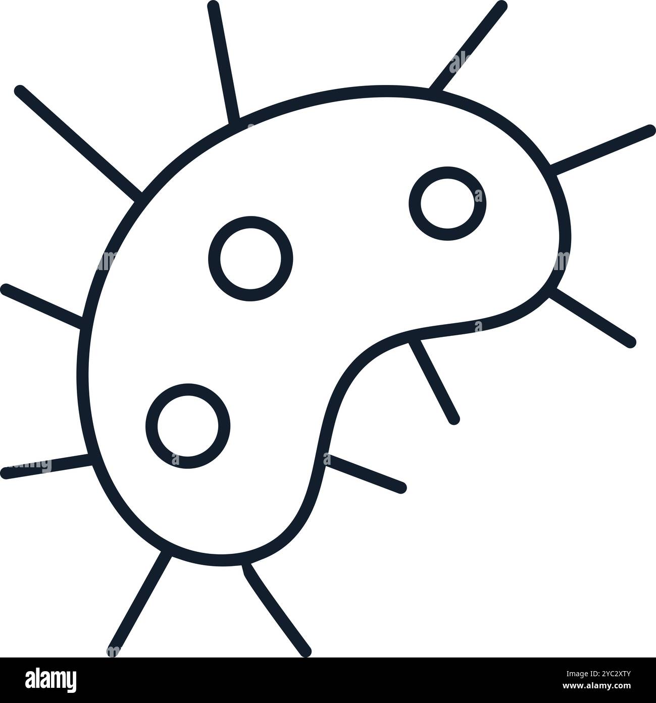 Vector illustration of abstract biological cell in linear style ...