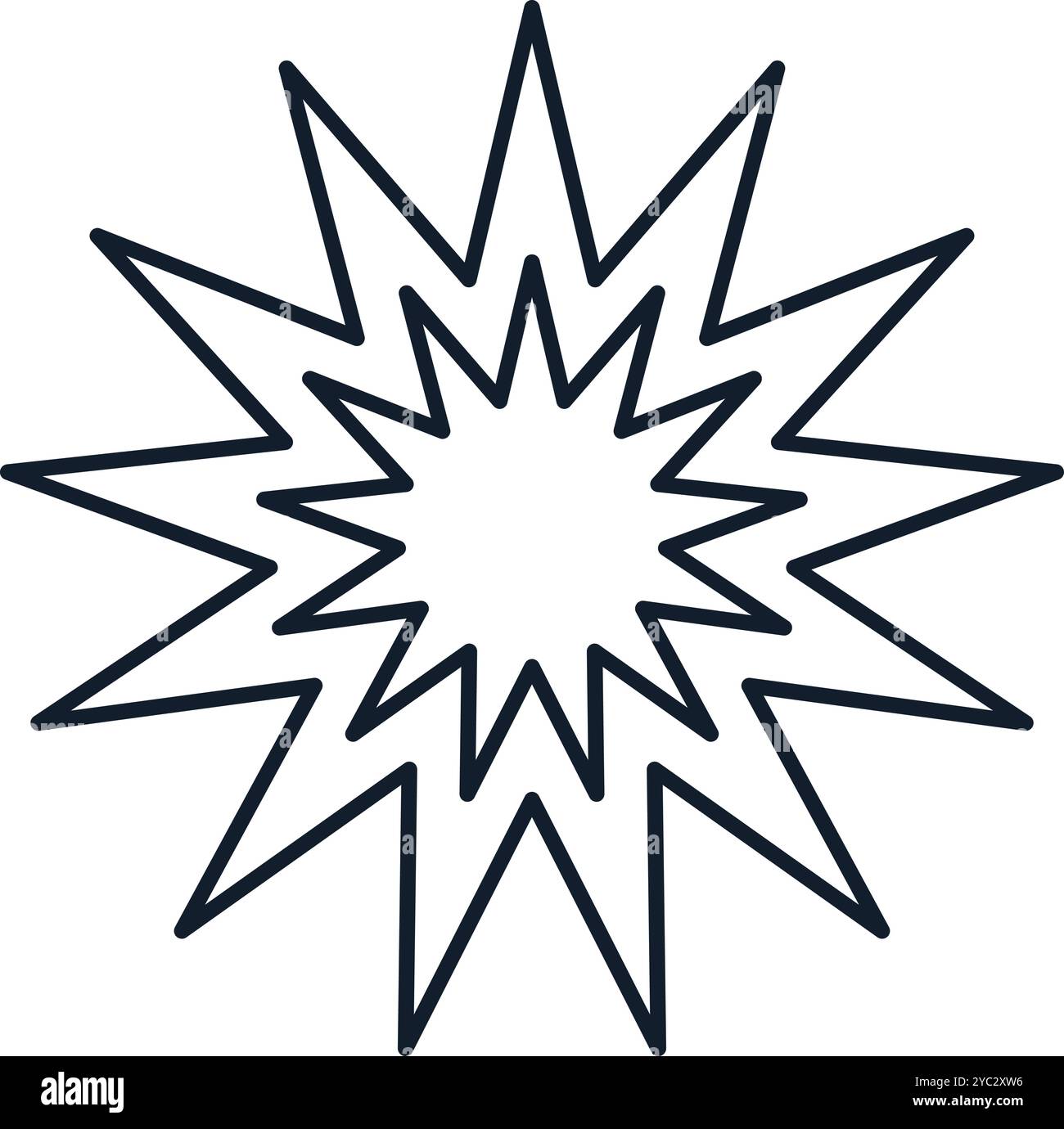 Vector illustration of radiant star flash in linear style. Science ...
