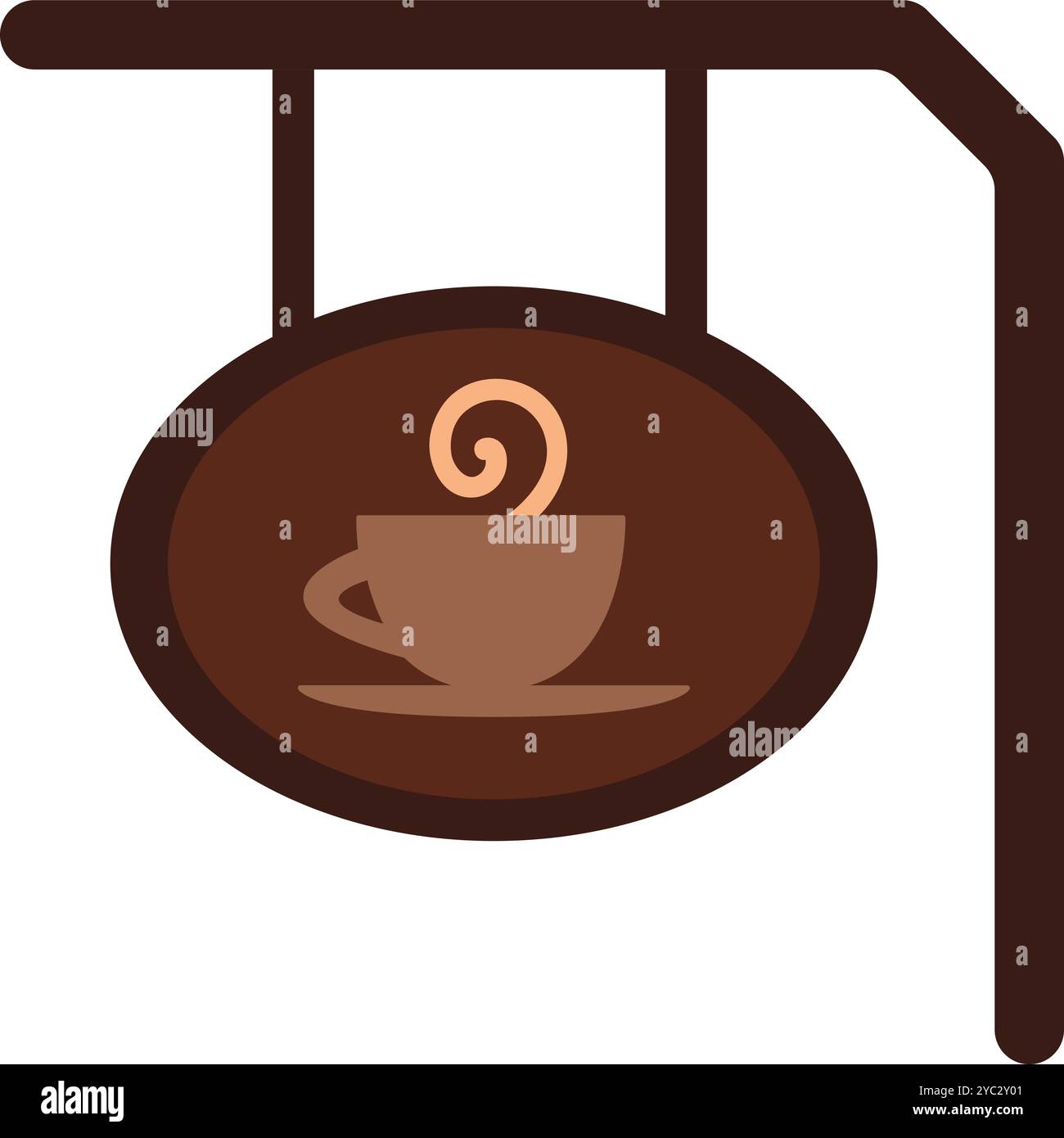Vector illustration of a signboard for coffee shop or cafe in solid ...