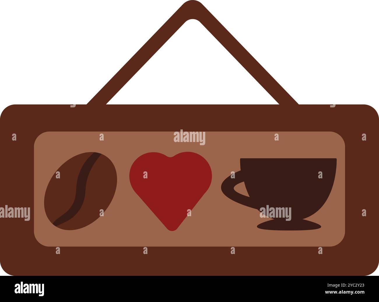 Vector illustration of a signboard for cafeteria with coffee bean, cup ...