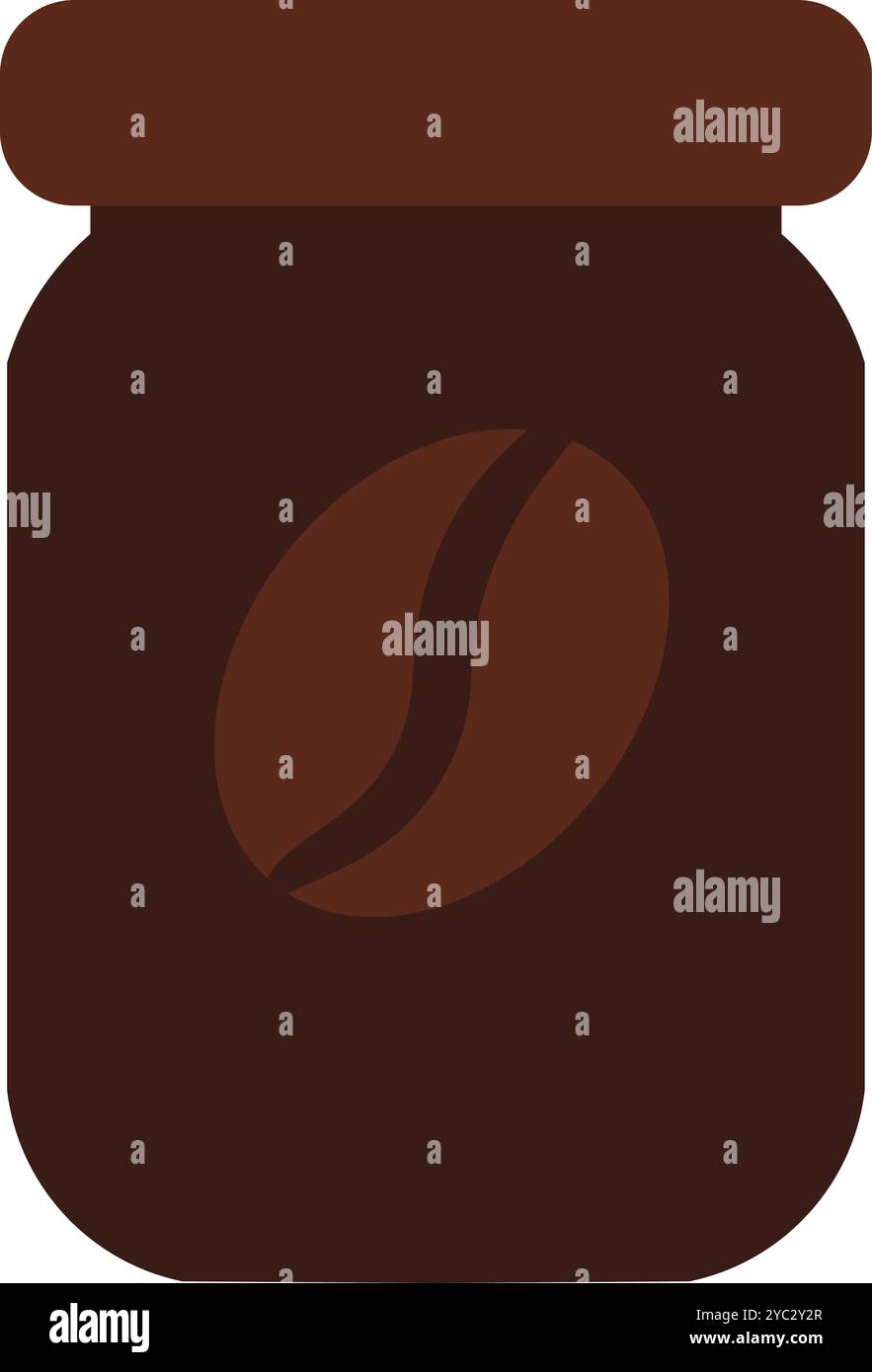 Vector illustration of coffee jar in solid cartoon style. Coffee-themed ...