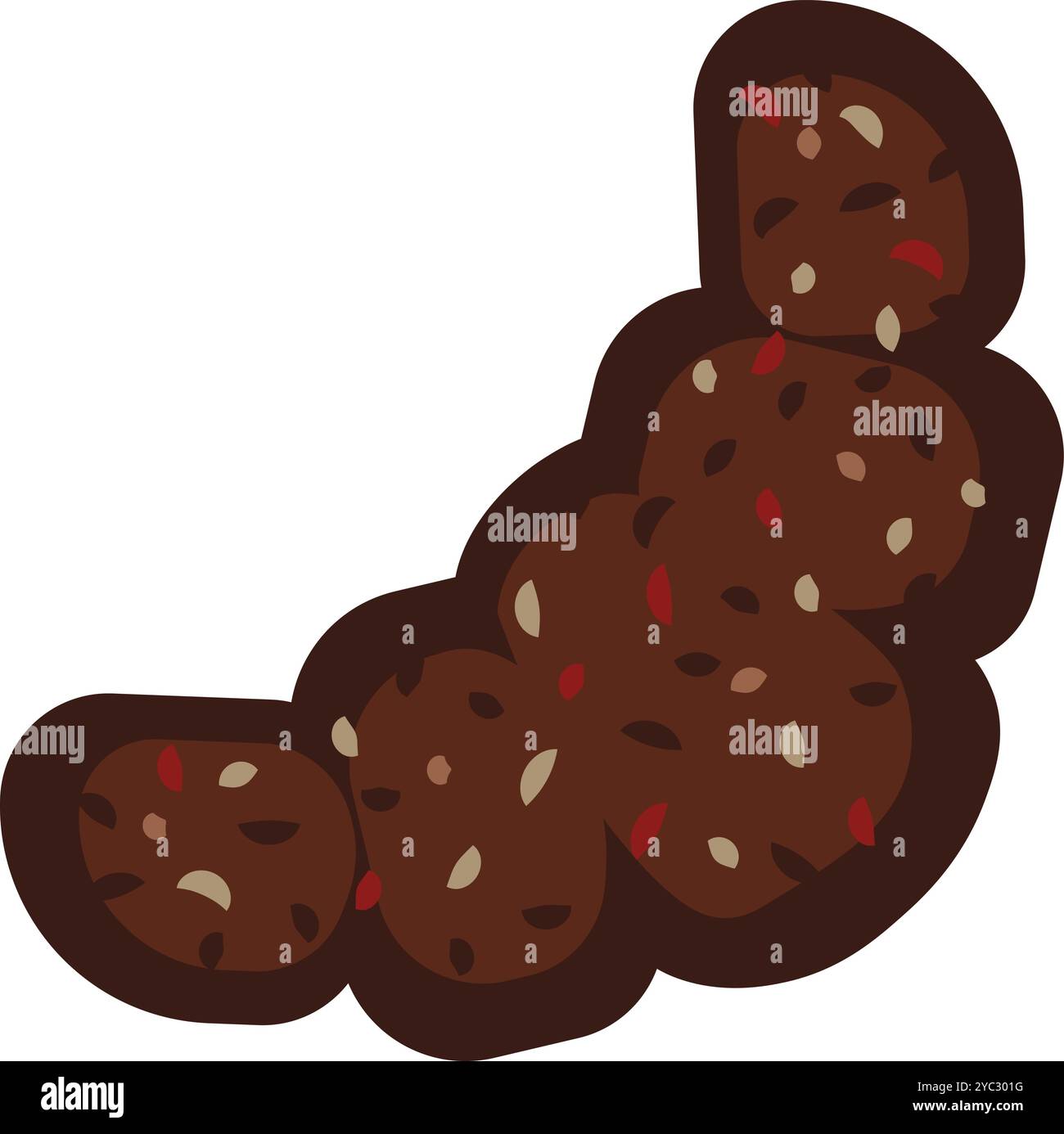 Vector illustration of a croissant with sprinkles in solid cartoon ...
