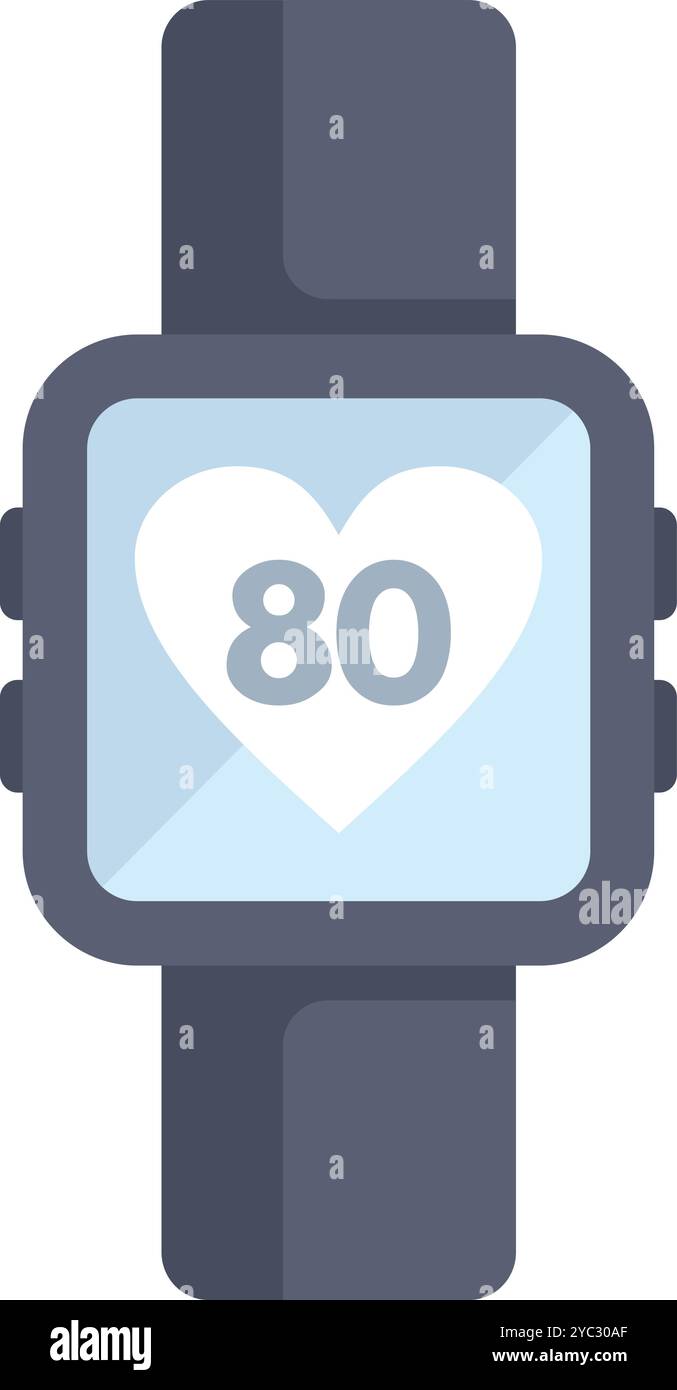 Smart watch showing heartbeat rate icon on screen, measuring heart rate ...