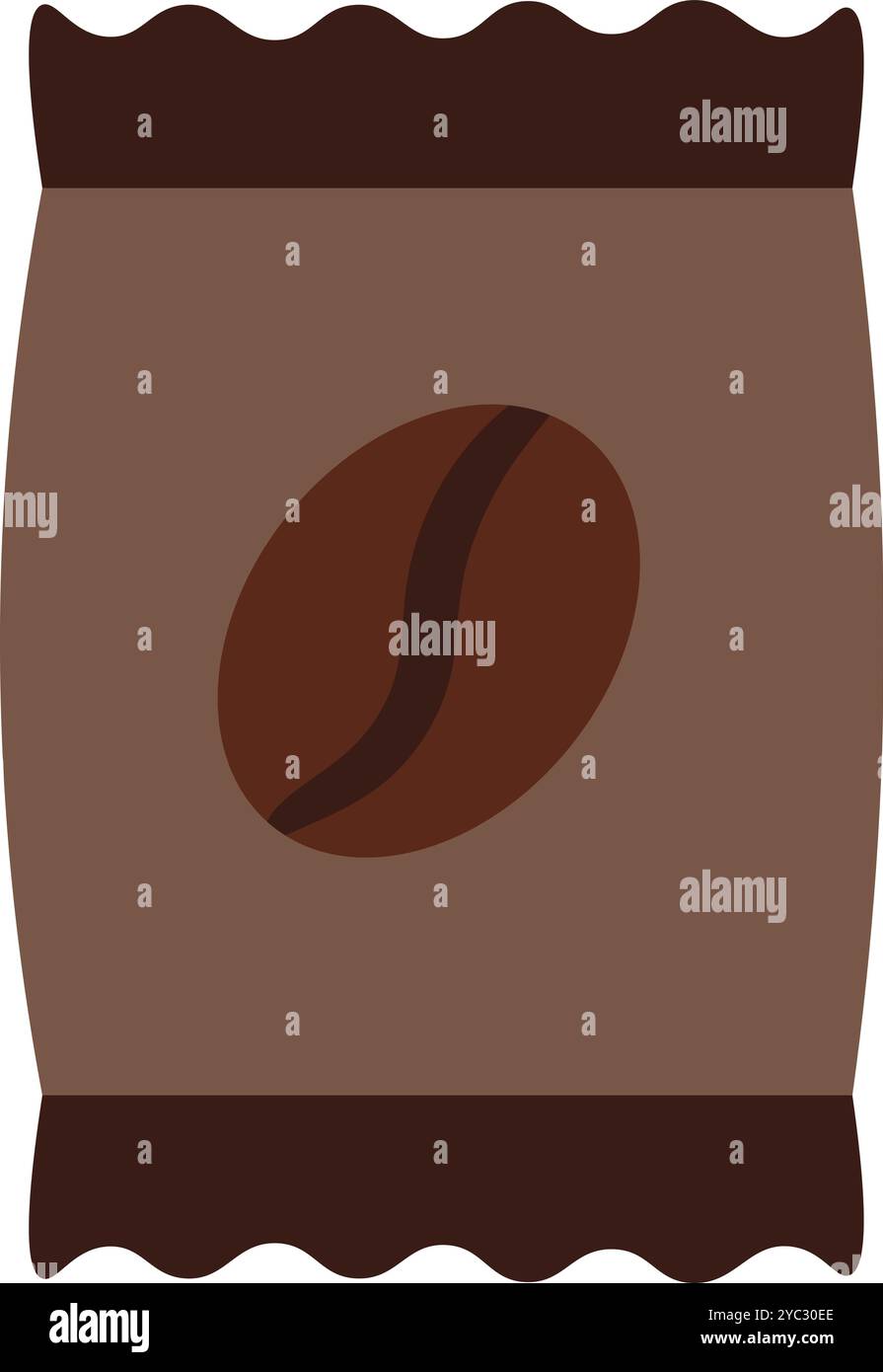 Vector illustration of a bag of coffee beans in solid cartoon style ...