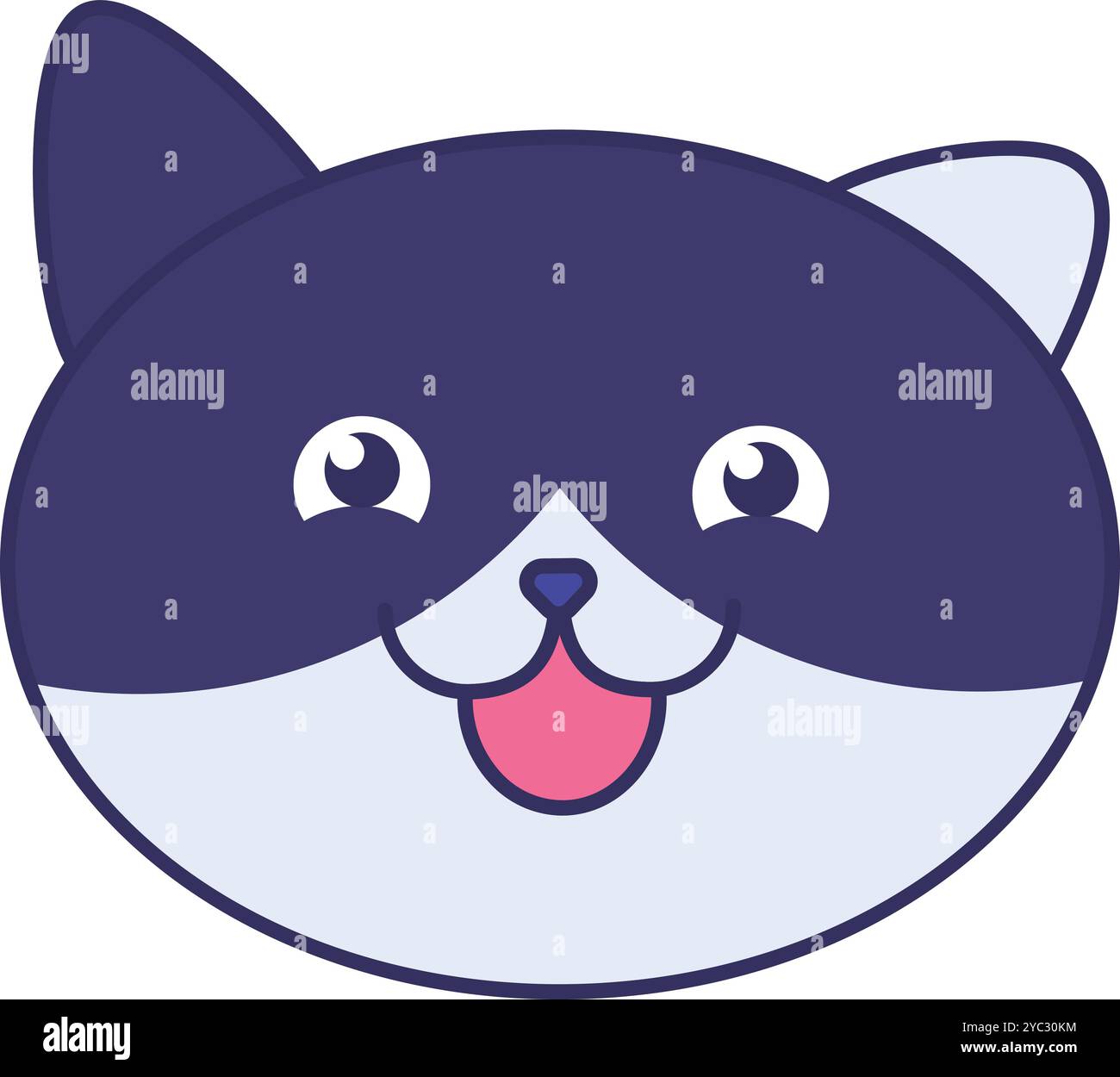 Street tabby cat face. Meowing tabby pussycat. Element for pet store or ...