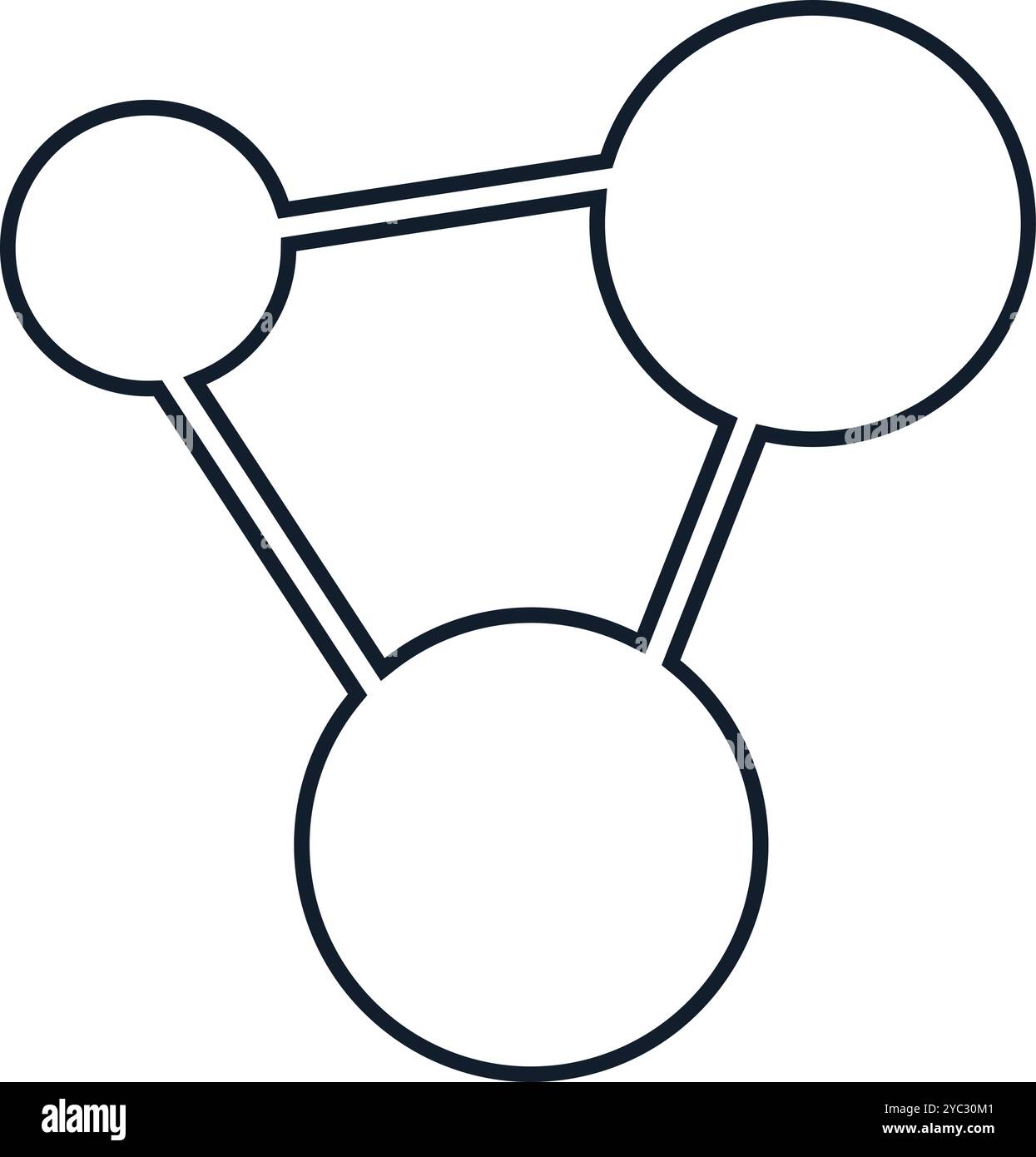 Abstract vector illustration of molecule structure in linear style ...