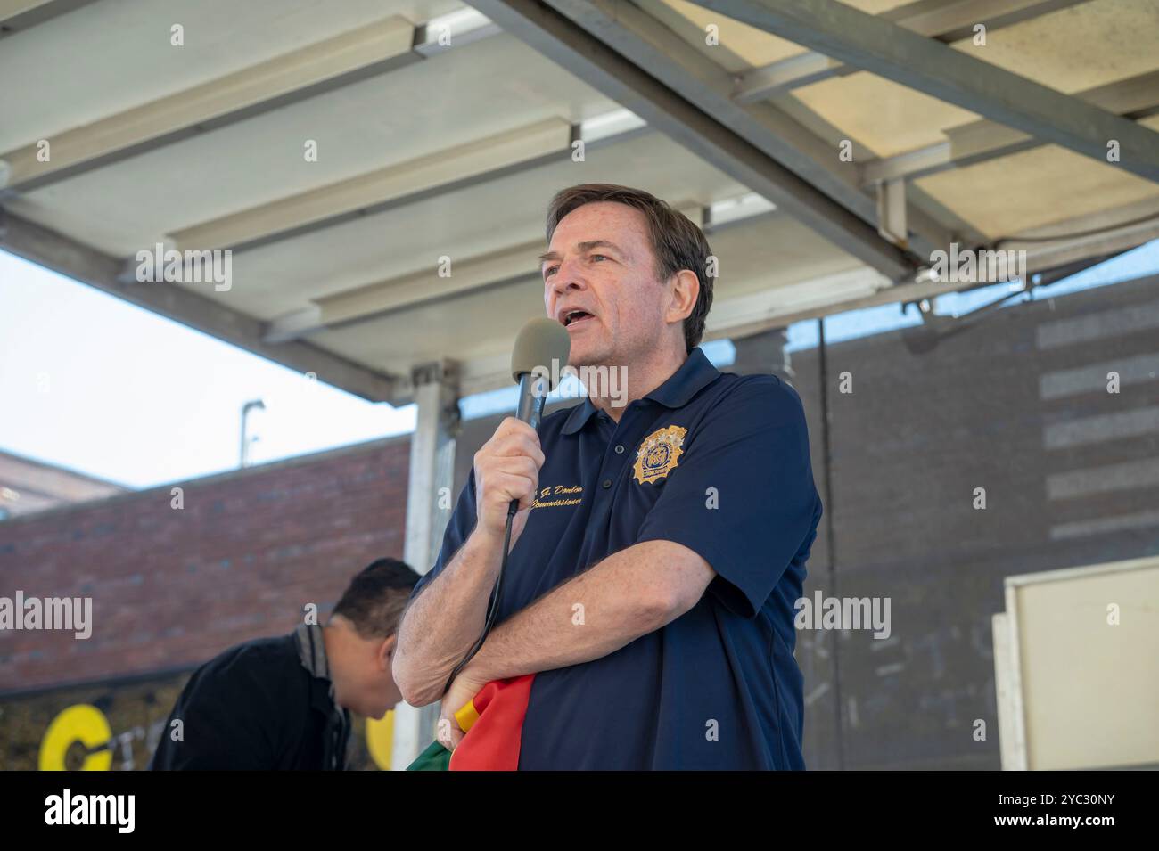 Interim NYPD Police Commissioner Tom Donlon speaks during the Queens ...