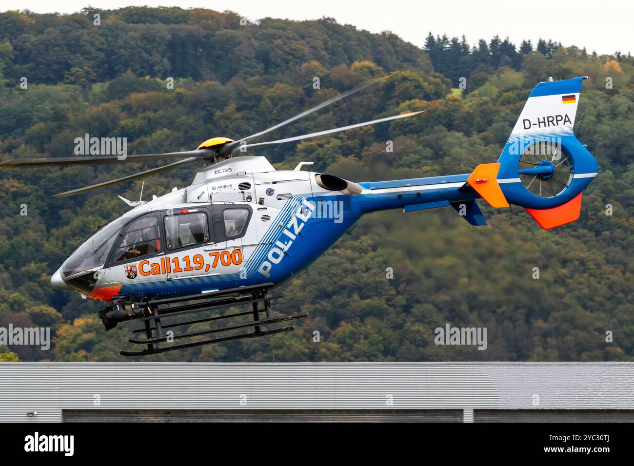 Airbus Helicopters EC135 helicopter from the German Police taking off ...