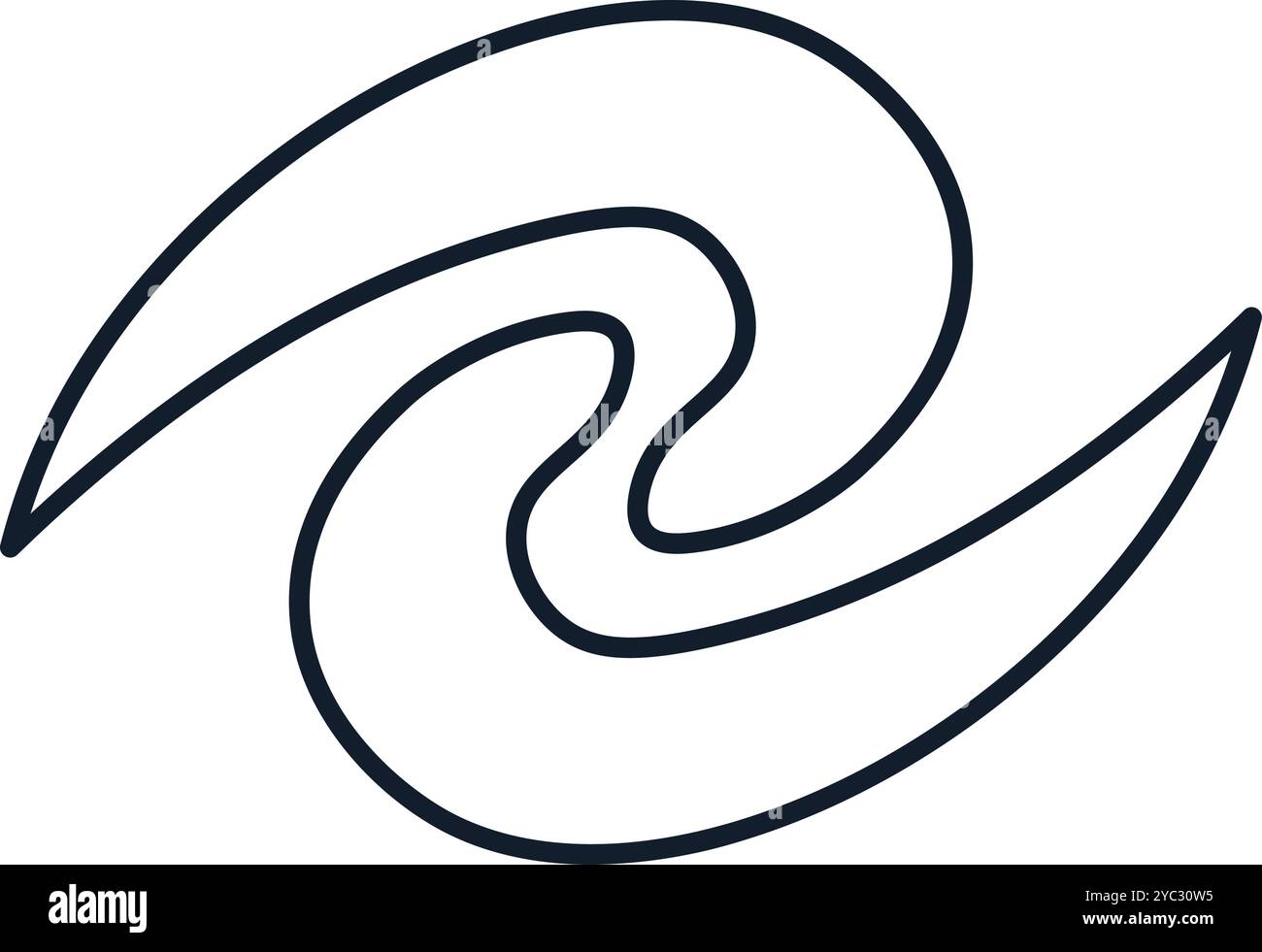 Vector abstract illustration of spiral galaxy in linear style. Science ...