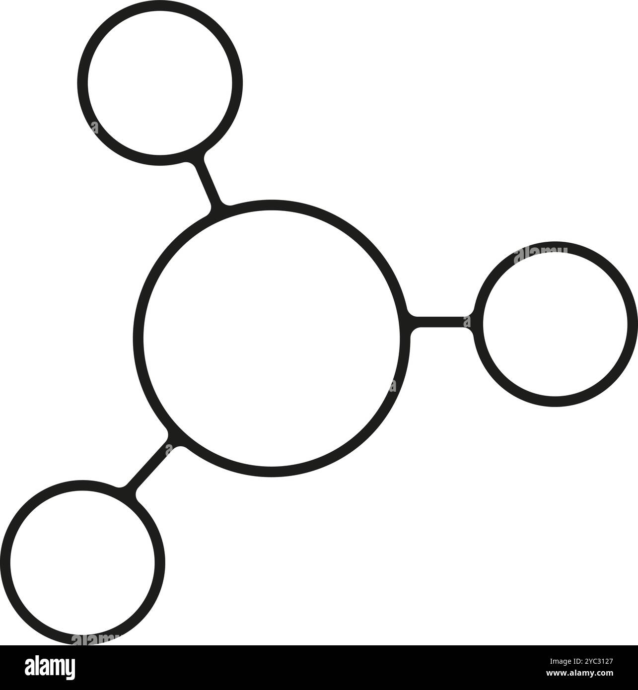 Vector illustration of abstract molecular formula in linear style ...