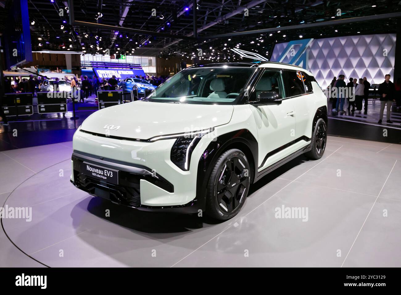 Kia EV3 (2025) electric car at the Paris Motor Show. Paris, France - October 14, 2024 Stock ...