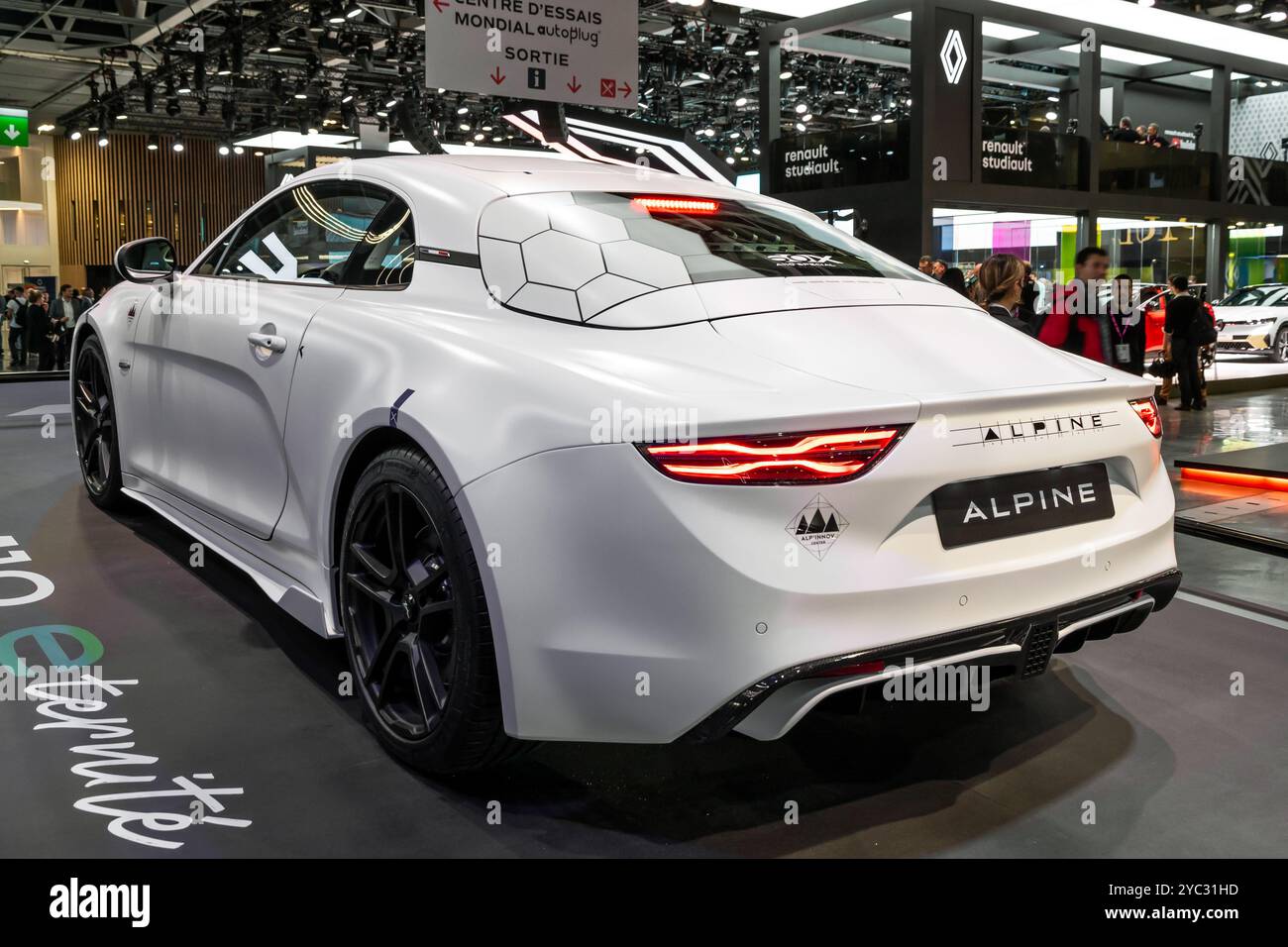 Alpine A110 E-ternite all-electric concept sports car at the Paris Mondial de l'Automobile ...