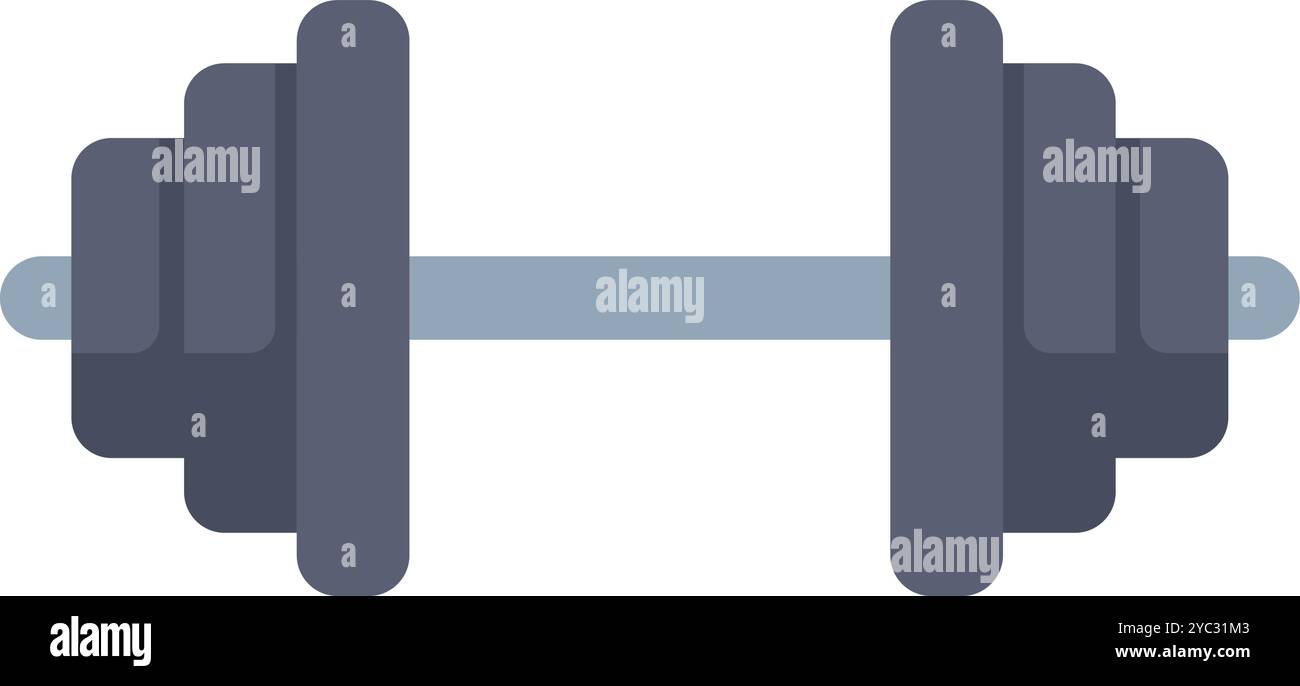 Simple barbell is isolated on a white background, representing the ...