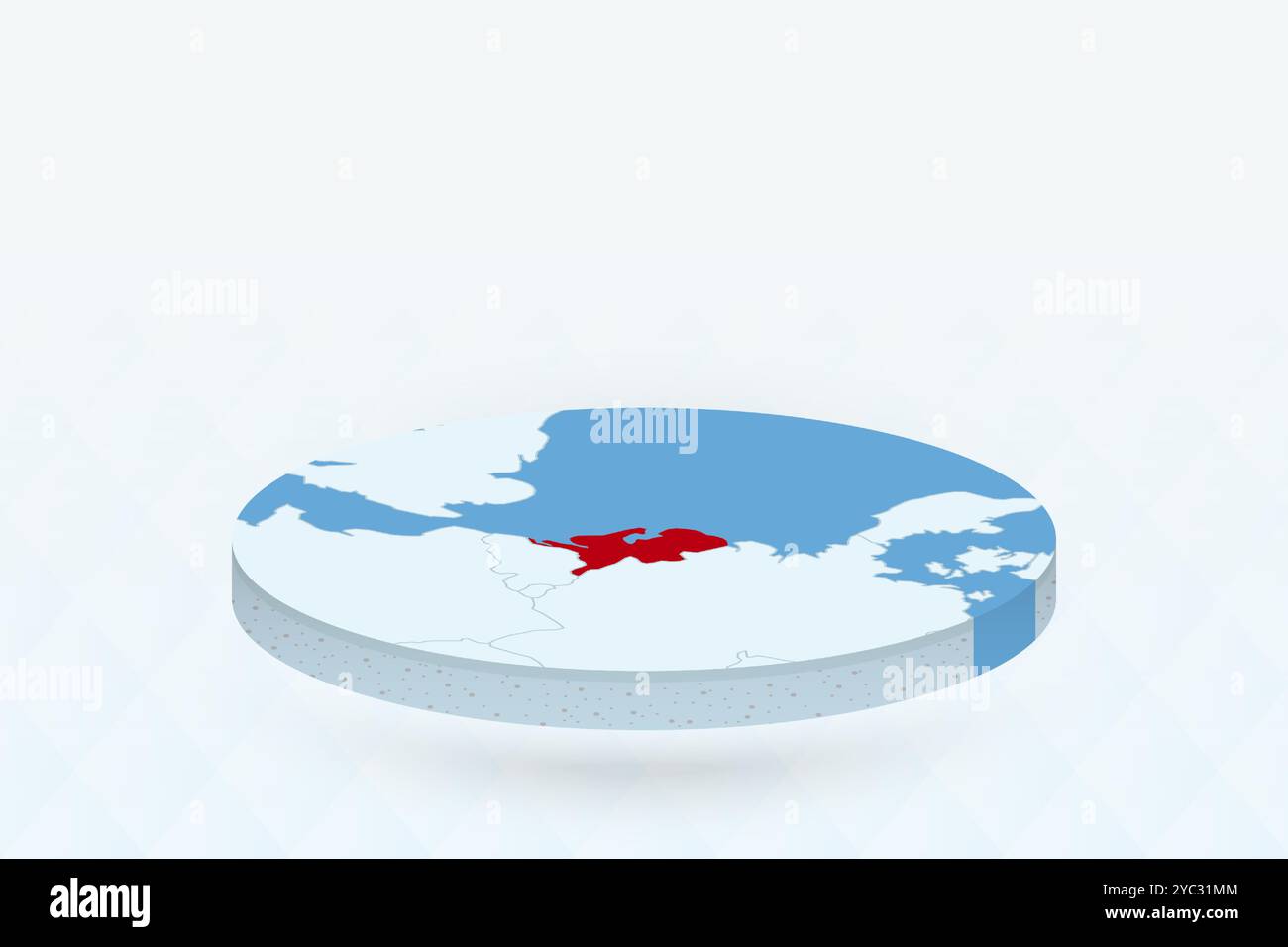 3D Isometric Map Highlighting Netherlands in Red. Vector illustration ...