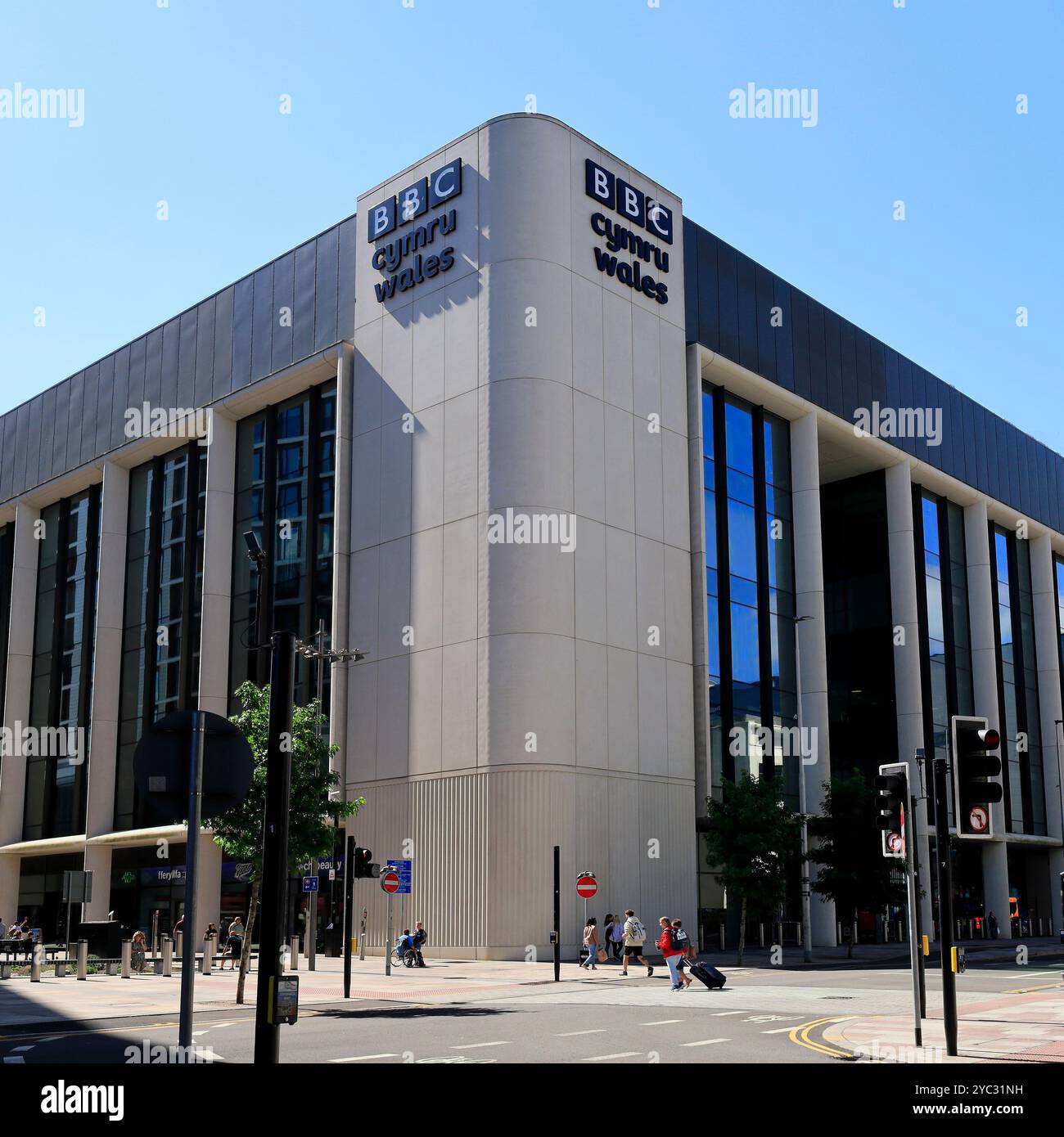 BBC Cymru Wales building, Central Square, Cardiff, South Wales, UK. Taken October 2024. Autumn ...
