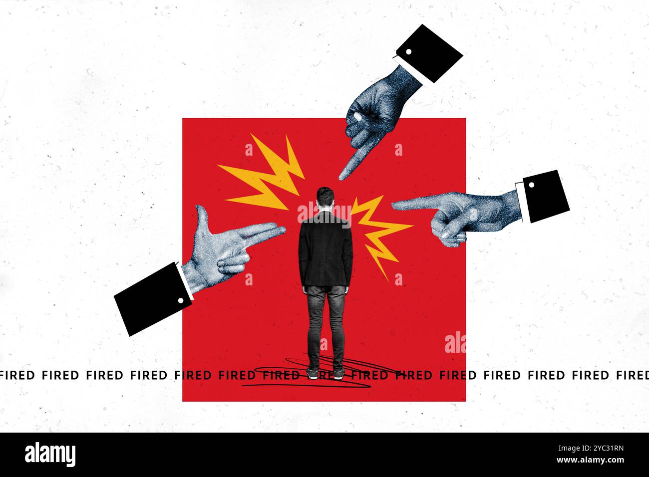 Trend artwork sketch image photo collage of jobless unemployment fired ...