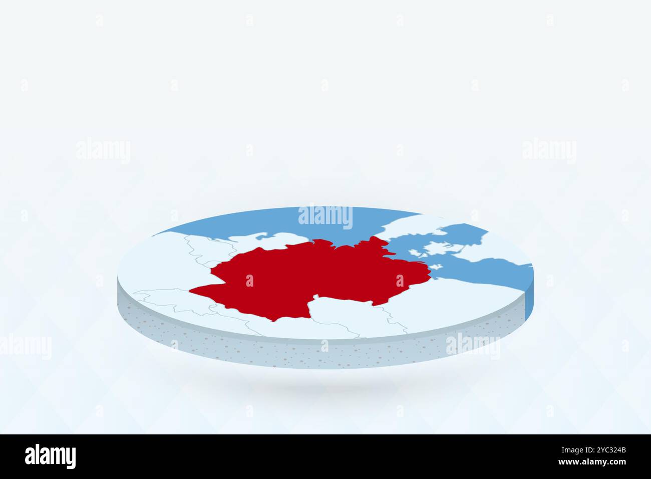3D Isometric Map Highlighting Germany in Red. Vector illustration Stock ...