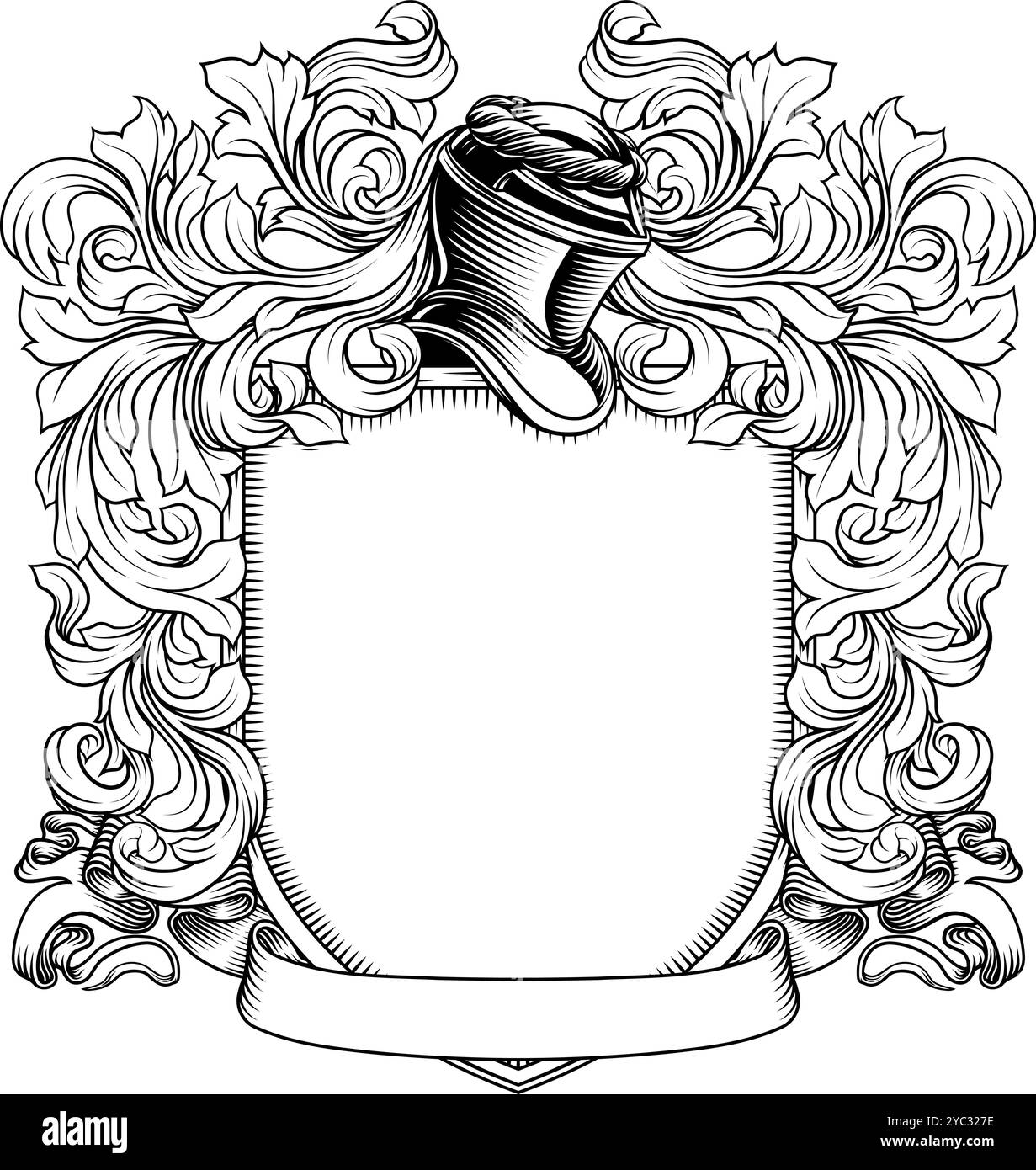 Coat of Arms Crest Knight Medieval Shield Heraldic Stock Vector Image ...