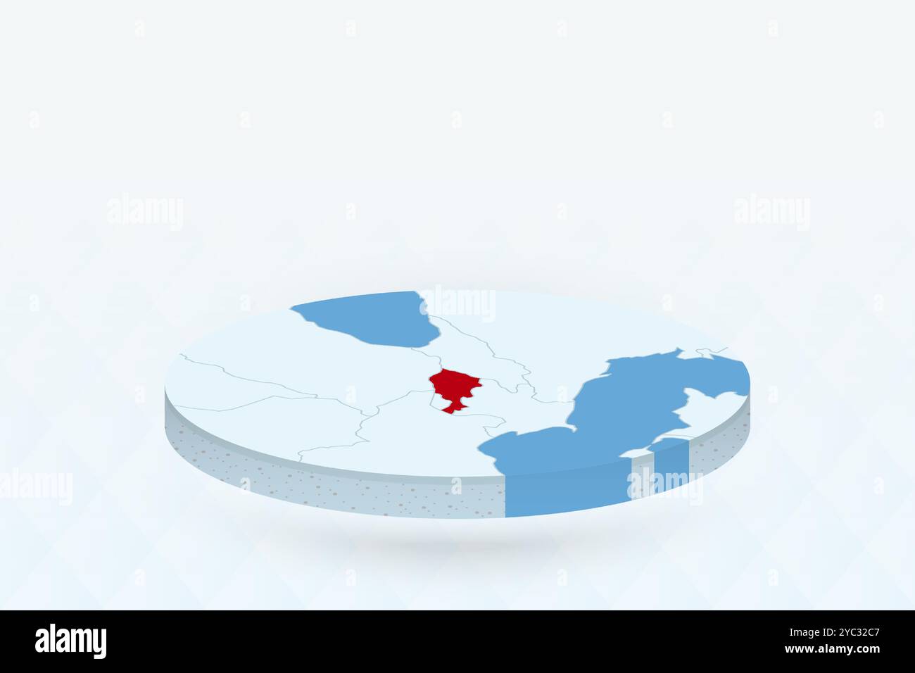 3D Isometric Map Highlighting Armenia in Red. Vector illustration Stock Vector Image & Art - Alamy
