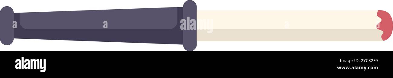 Simple cartoon illustration of a lit cigarette butt with smoke coming ...