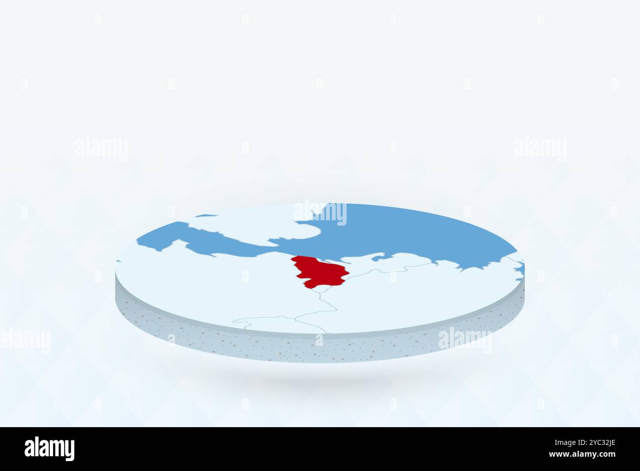 3D Isometric Map Highlighting Belgium in Red. Vector illustration Stock ...