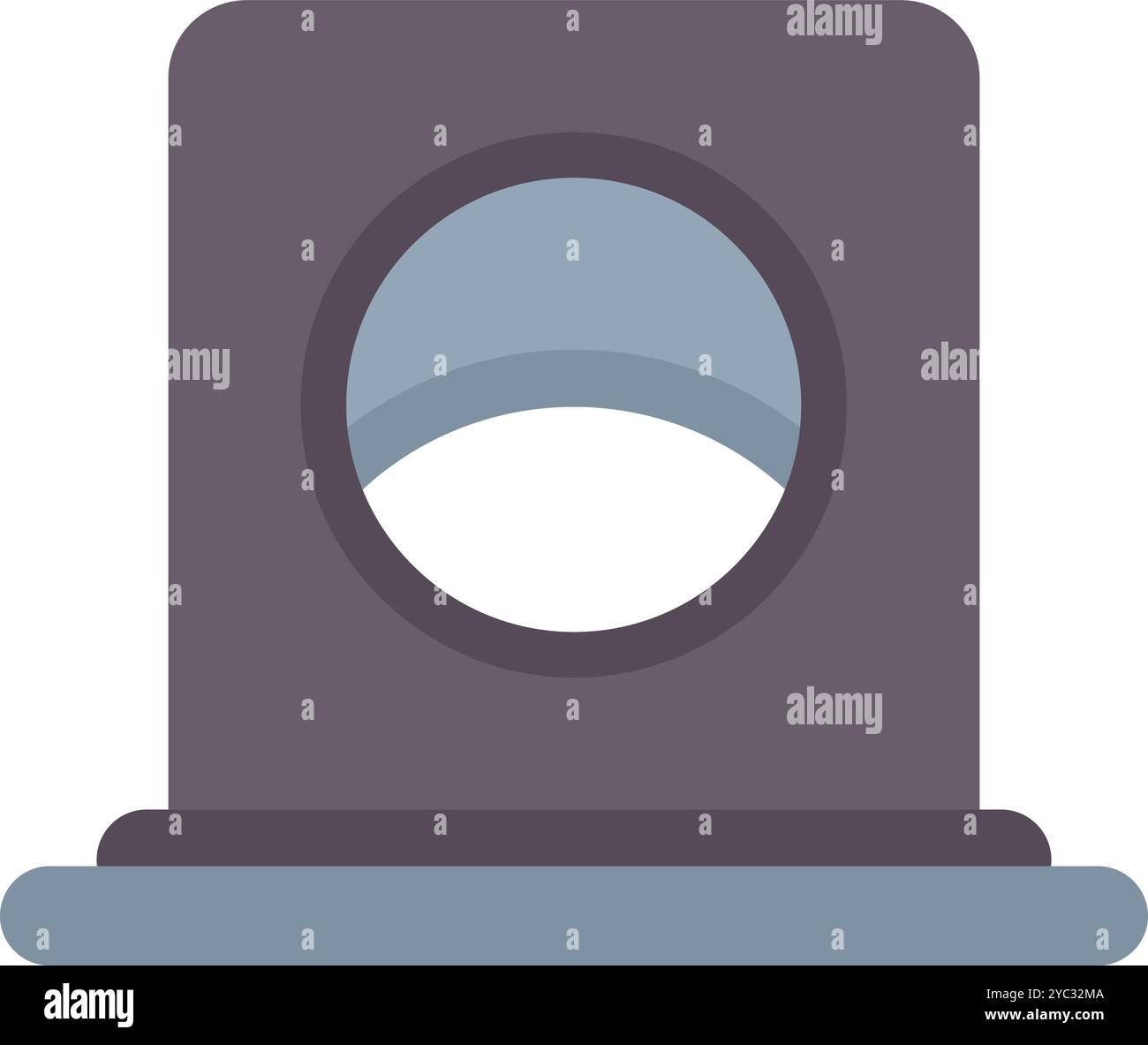 Concrete pipe section showing water flowing inside, isolated on white ...