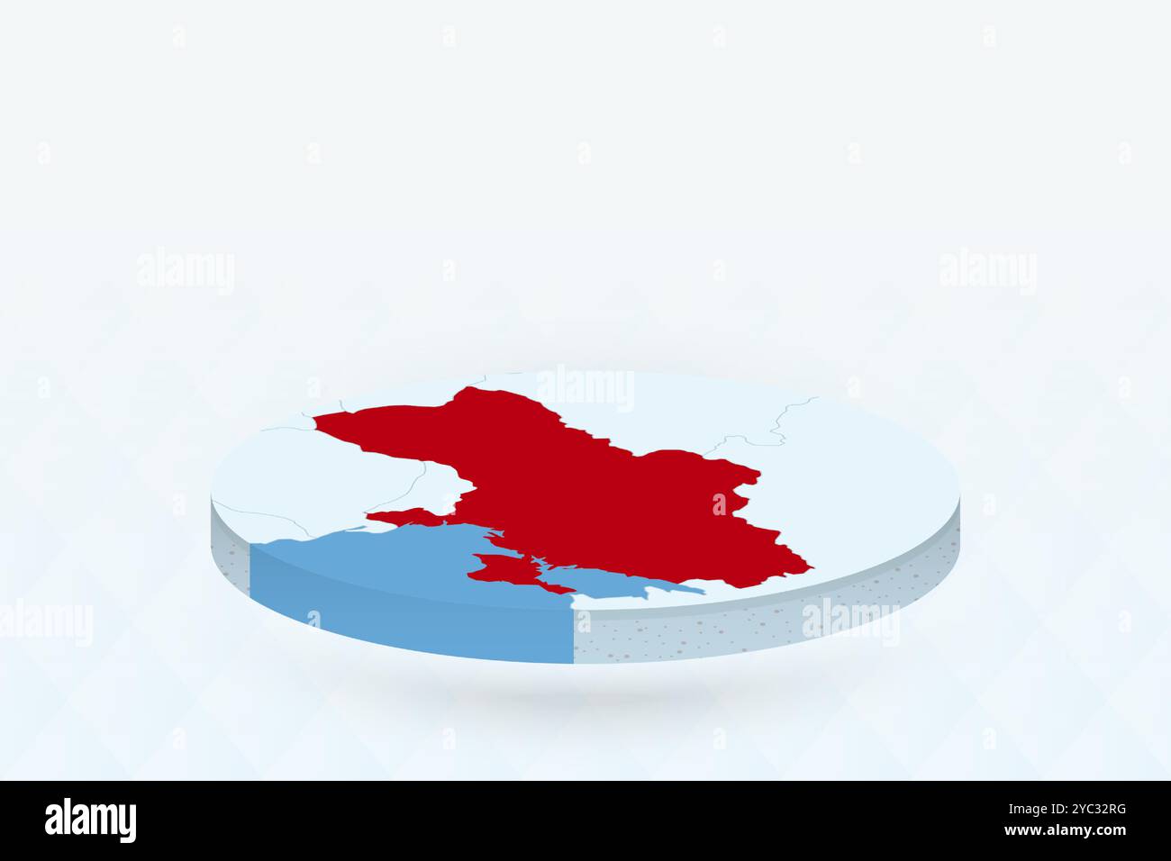 3D Isometric Map Highlighting Ukraine in Red. Vector illustration Stock ...