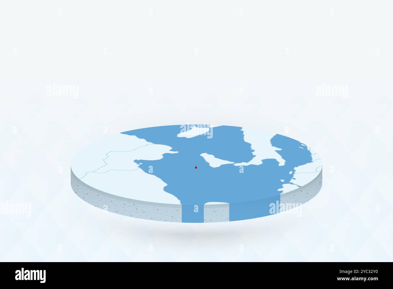 3D Isometric Map Highlighting Malta in Red. Vector illustration Stock ...