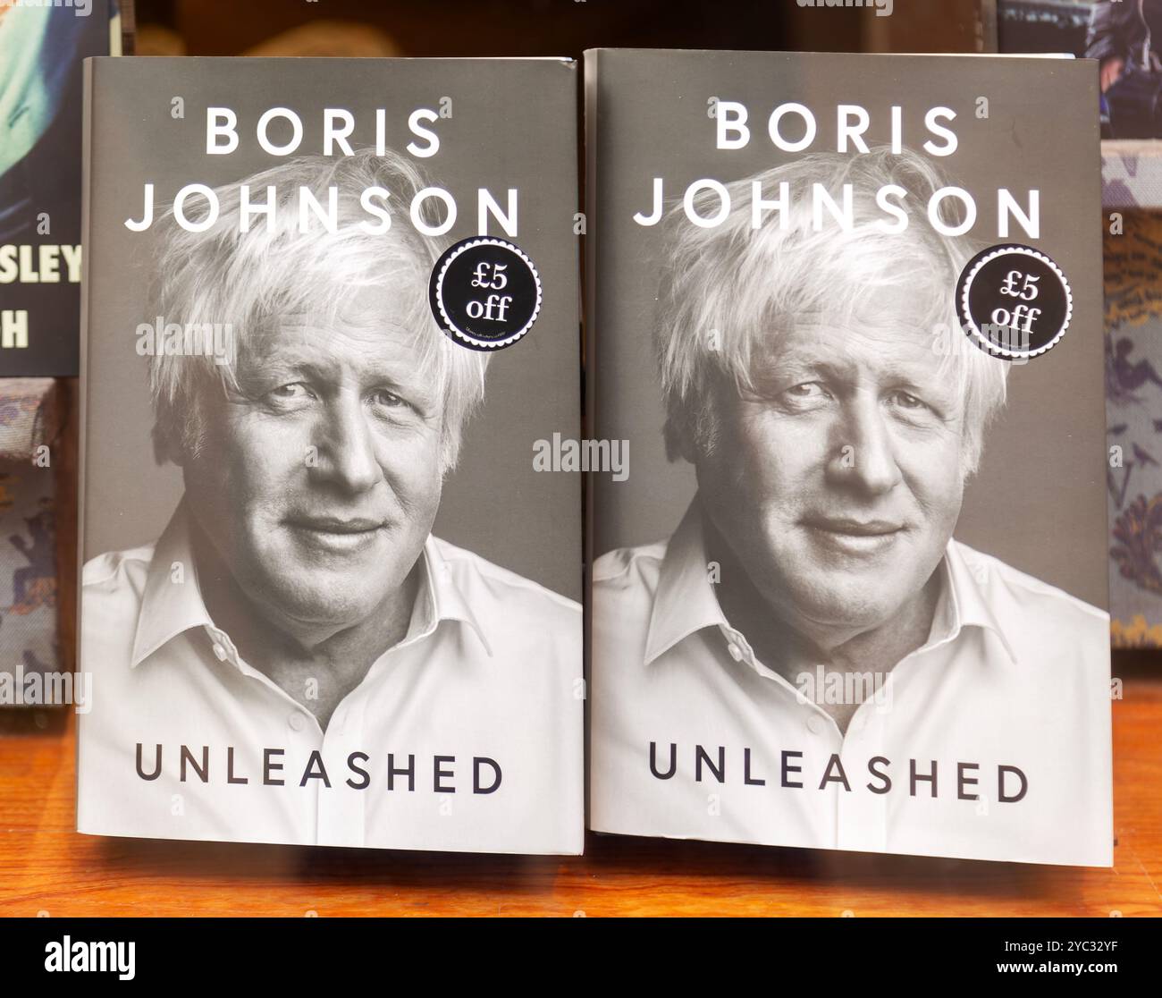 Boris Johnson 'Unleashed' book copies display in shop window, Ipswich ...
