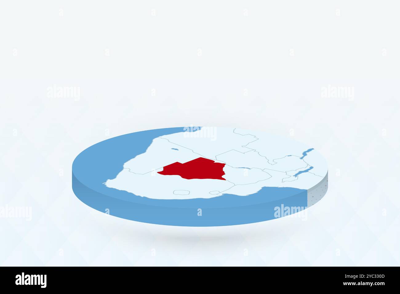 3D Isometric Map Highlighting Botswana in Red. Vector illustration Stock Vector Image & Art - Alamy