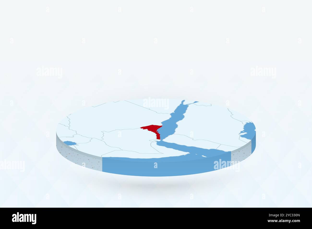 3D Isometric Map Highlighting Eritrea in Red. Vector illustration Stock Vector Image & Art - Alamy