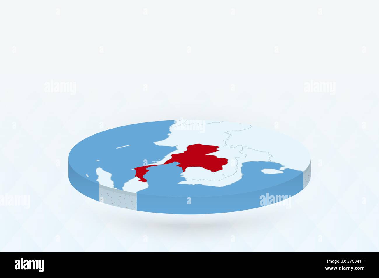 3D Isometric Map Highlighting Thailand in Red. Vector illustration Stock Vector Image & Art - Alamy