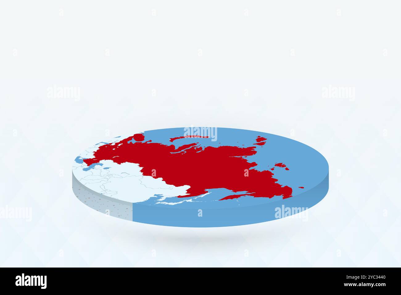 3D Isometric Map Highlighting Russia in Red. Vector illustration Stock ...